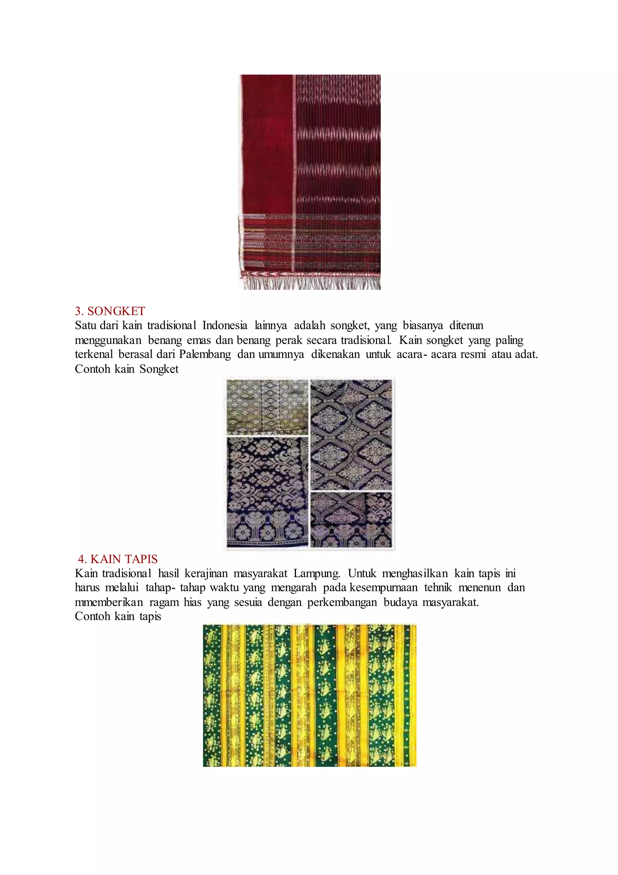 Kain tradisional indonesia | DOCX