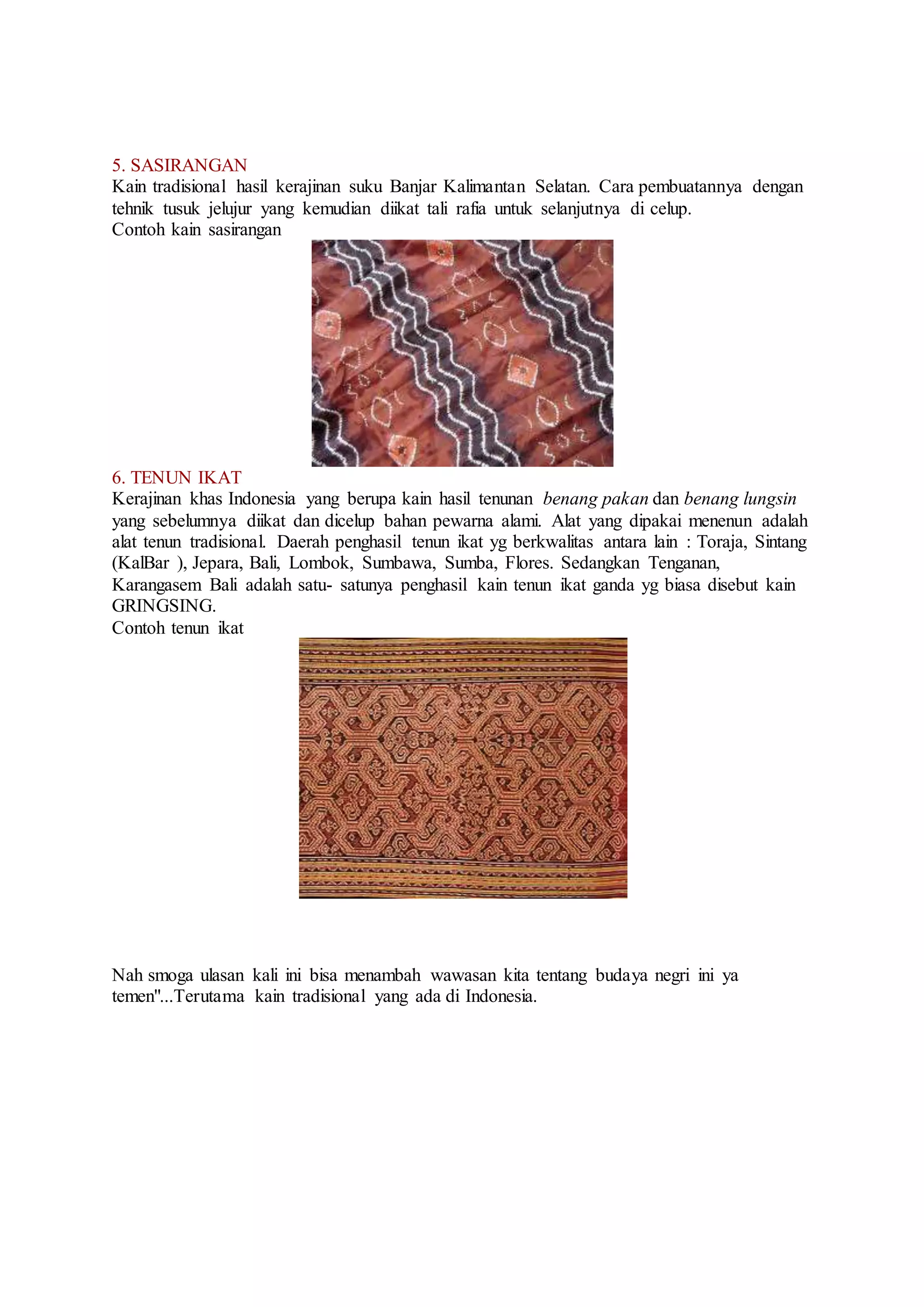 Kain tradisional indonesia | PDF