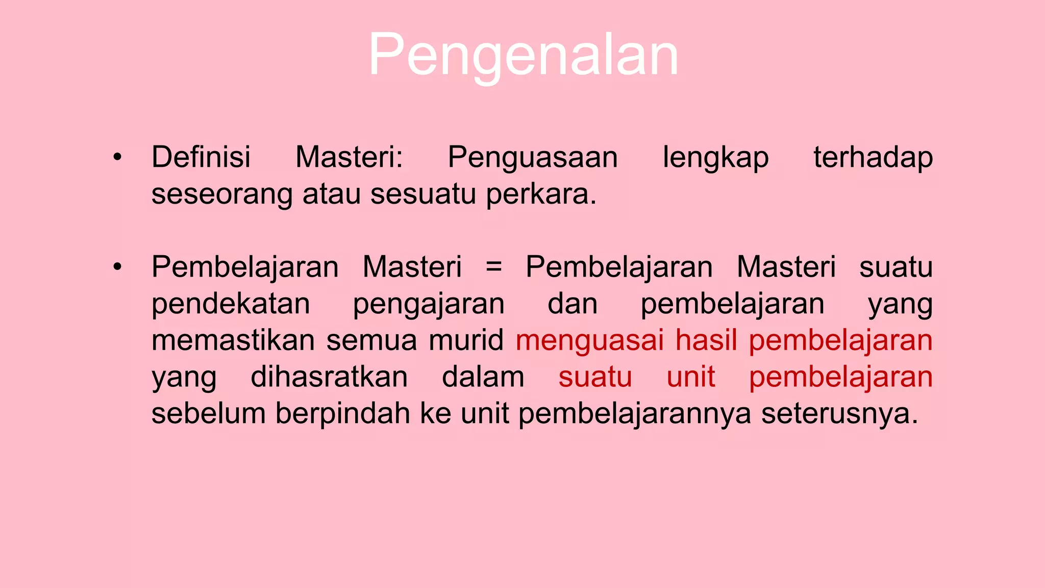 Pembelajaran Masteri | PPTX