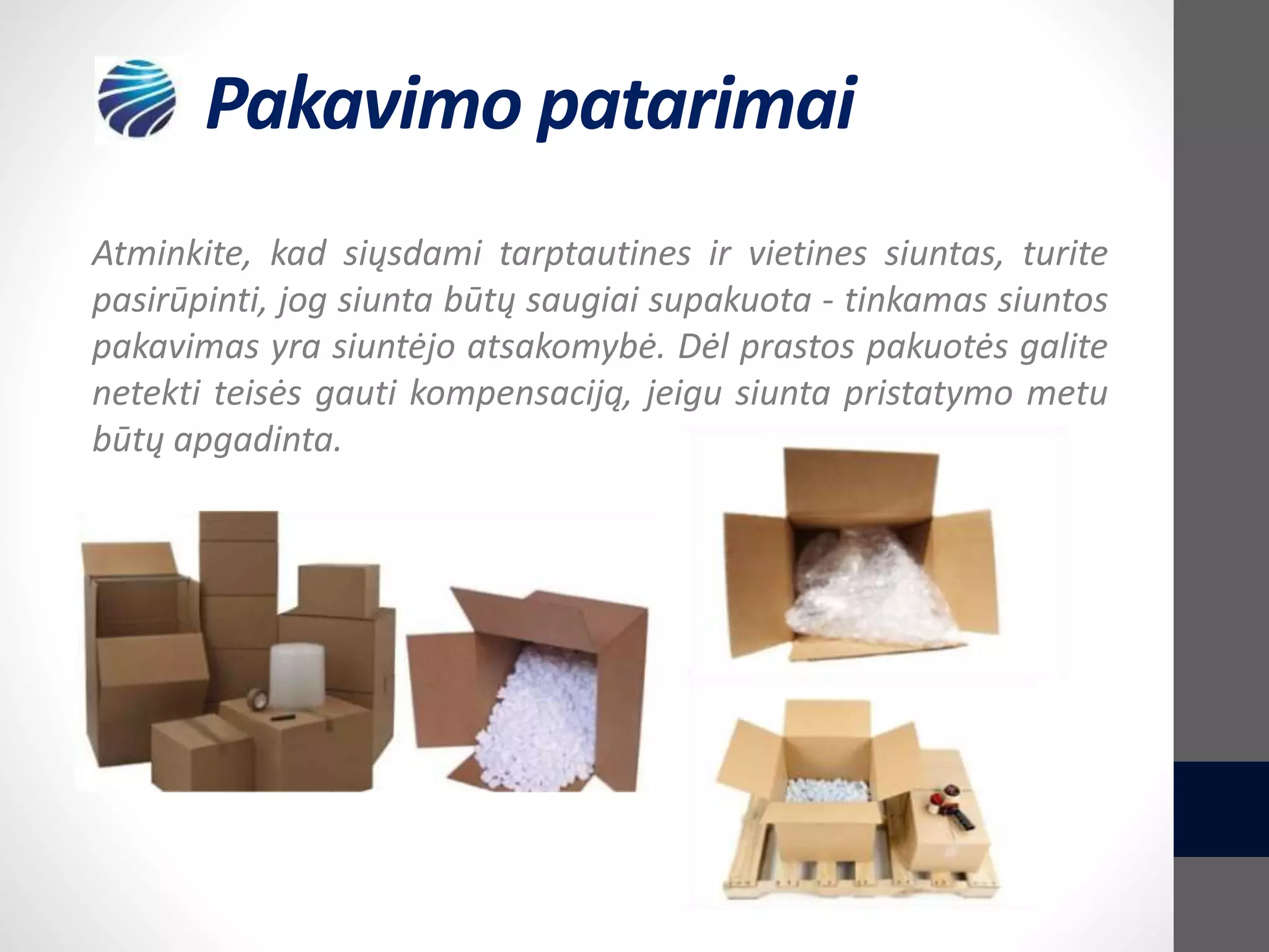 Kaip taisyklingai supakuoti siuntą? | PPTX