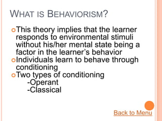 Behaviorism Powerpoint | PPTX