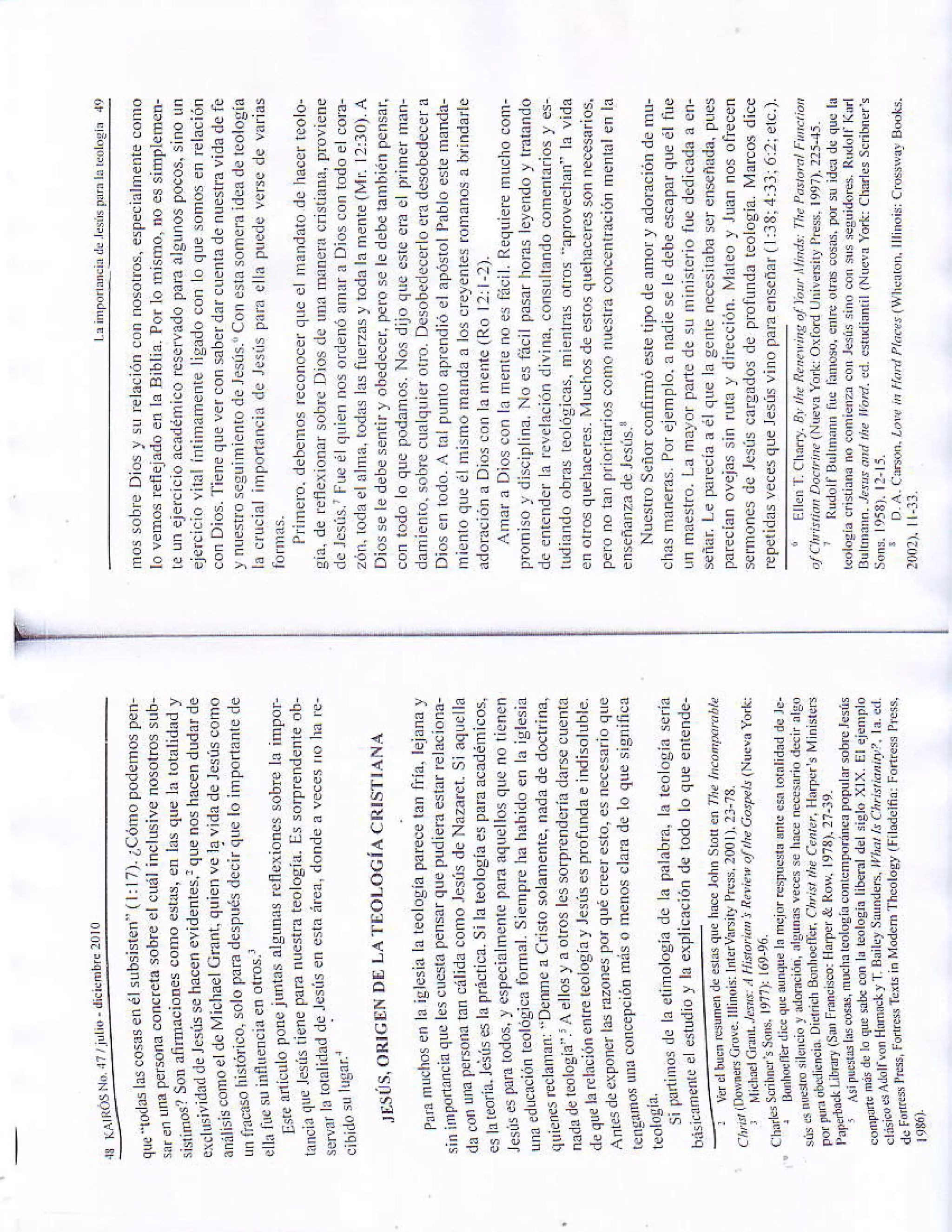 Gerardo A. Alfaro, La importancia de Jesús para la teología: “para que ...