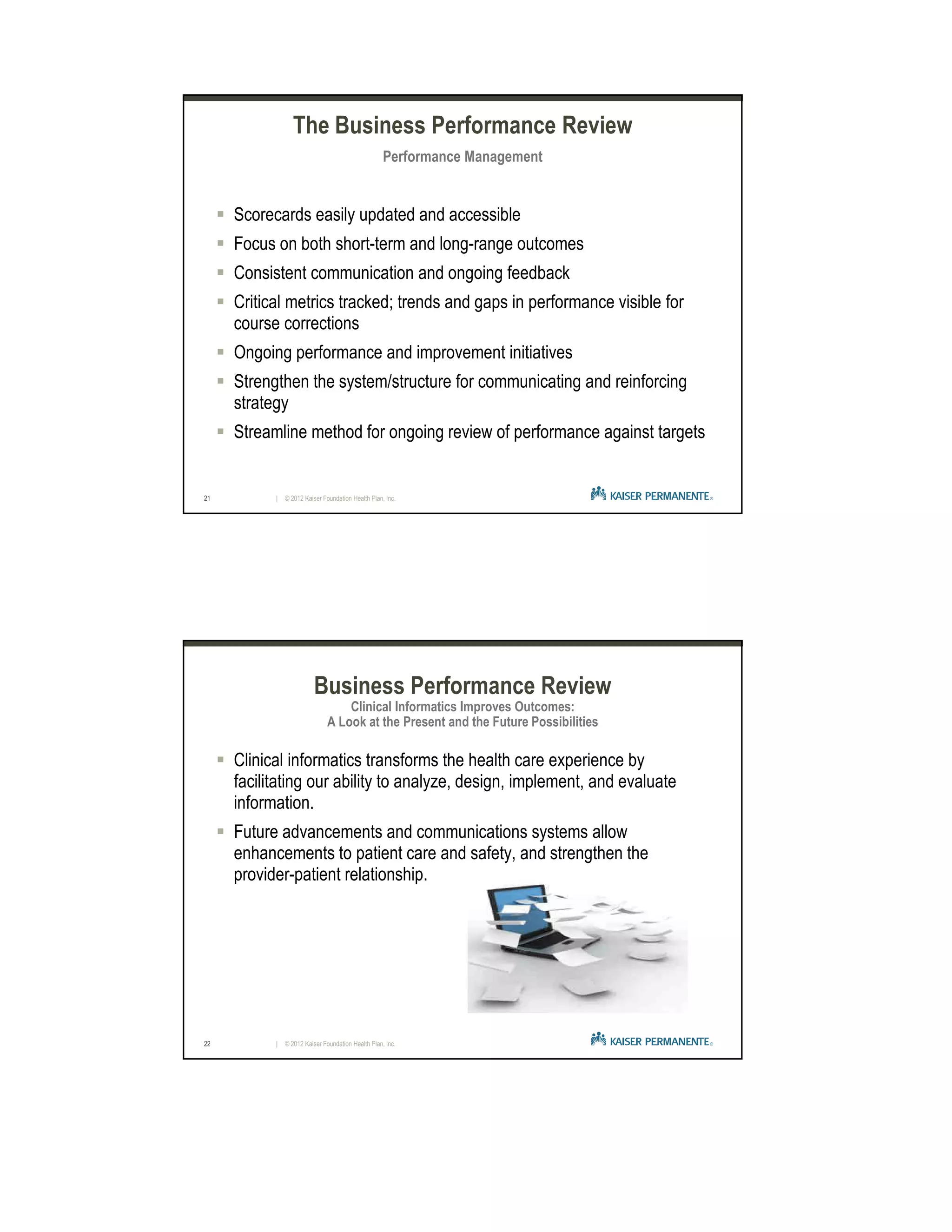 Kaiser Permanente: Culture of Performance Excellence | PPT