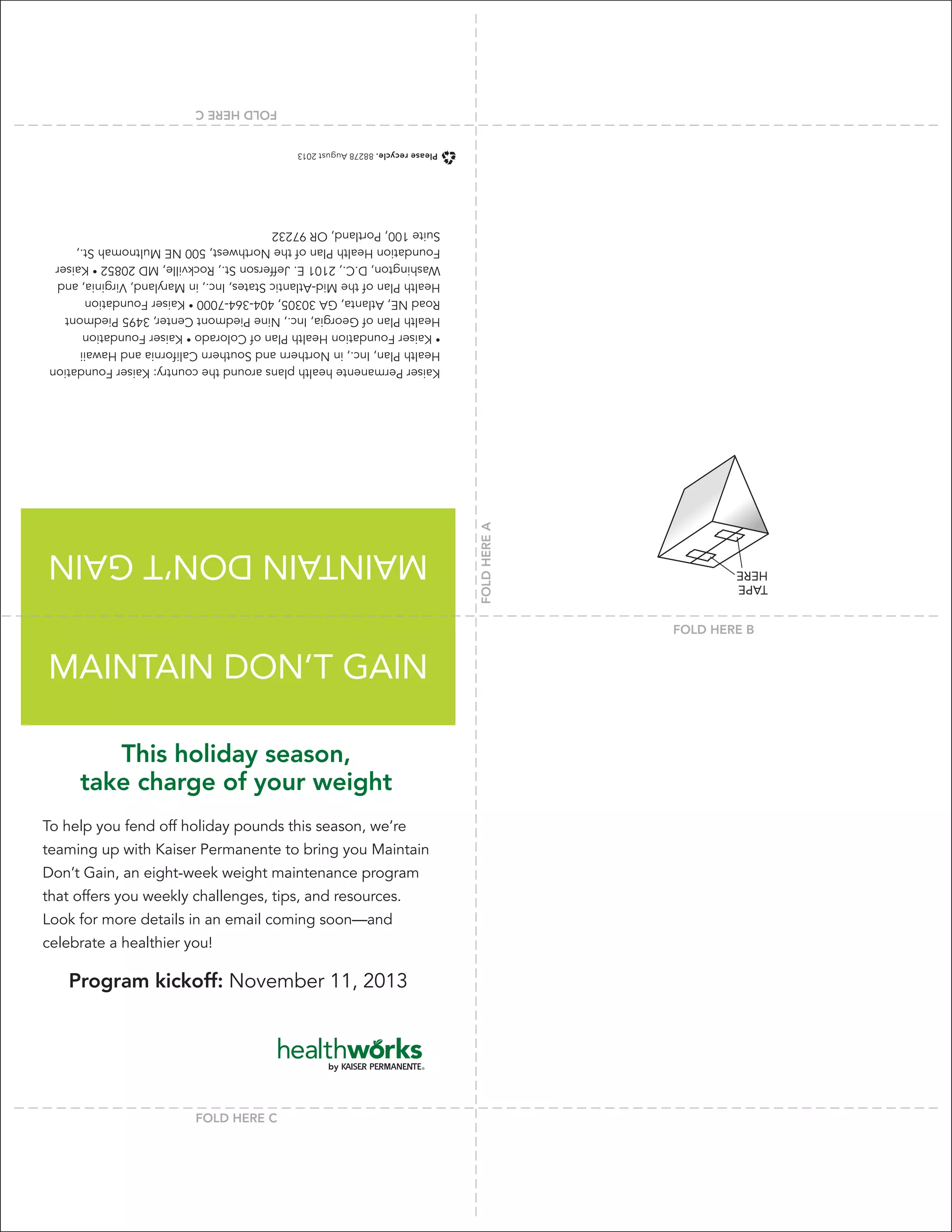 Maintain Don't Gain Promotional Materials | PDF