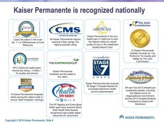 An Overview of Kaiser Permanente - Integration and Information Systems ...