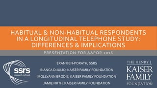 AAPOR 2016 - Eran Ben-Porath & Kaiser | PPT