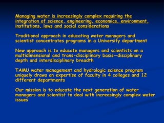 Ronald G. Kaiser, Water Degree Program | PDF