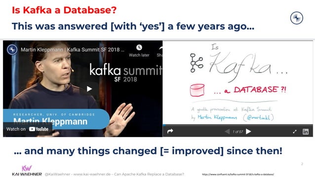 Can Apache Kafka Replace A Database The 2021 Update Kai Waehner