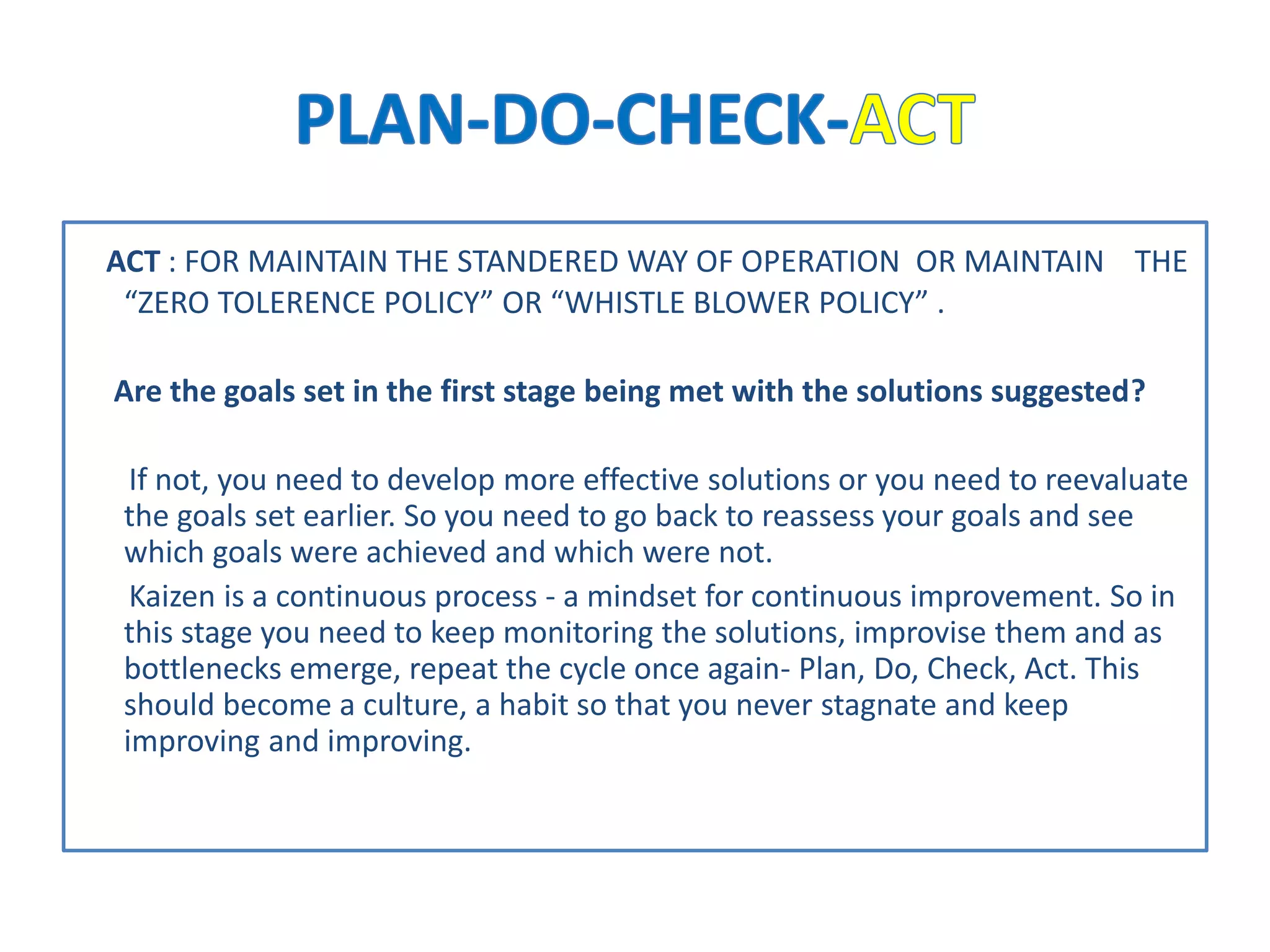 Kaizen -CONTINUOUS IMPROVEMENT CYCLE | PPTX