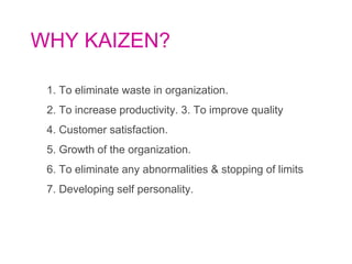 Kaizen (Concepts, Benefits, Supports) | PPTX