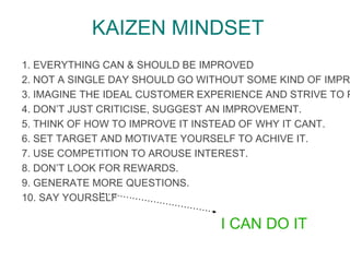 Kaizen (Concepts, Benefits, Supports) | PPTX