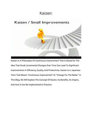 Kaizen.pdf | Business Administration | Business
