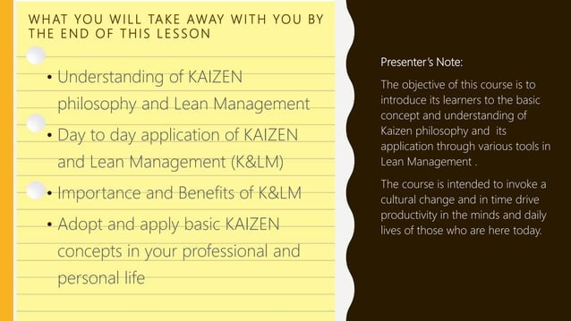 Introduction to Kaizen & Lean Management | PPT