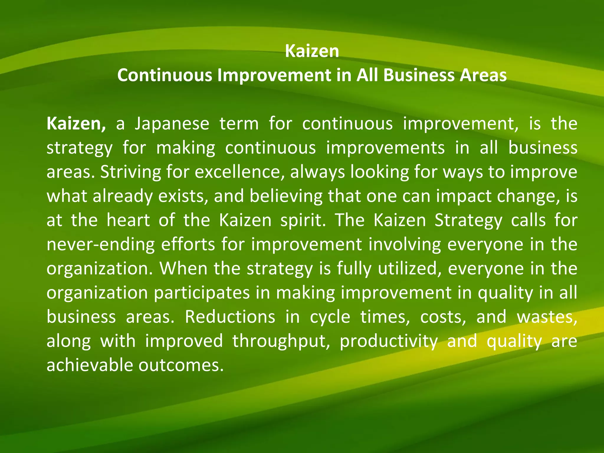 Kaizen1 | PPT | Human Resources | Business