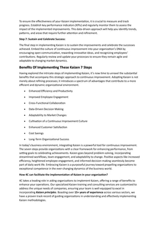 Kaizen 5S & Continuous Improvement: 7-Step Kaizen Process | PDF