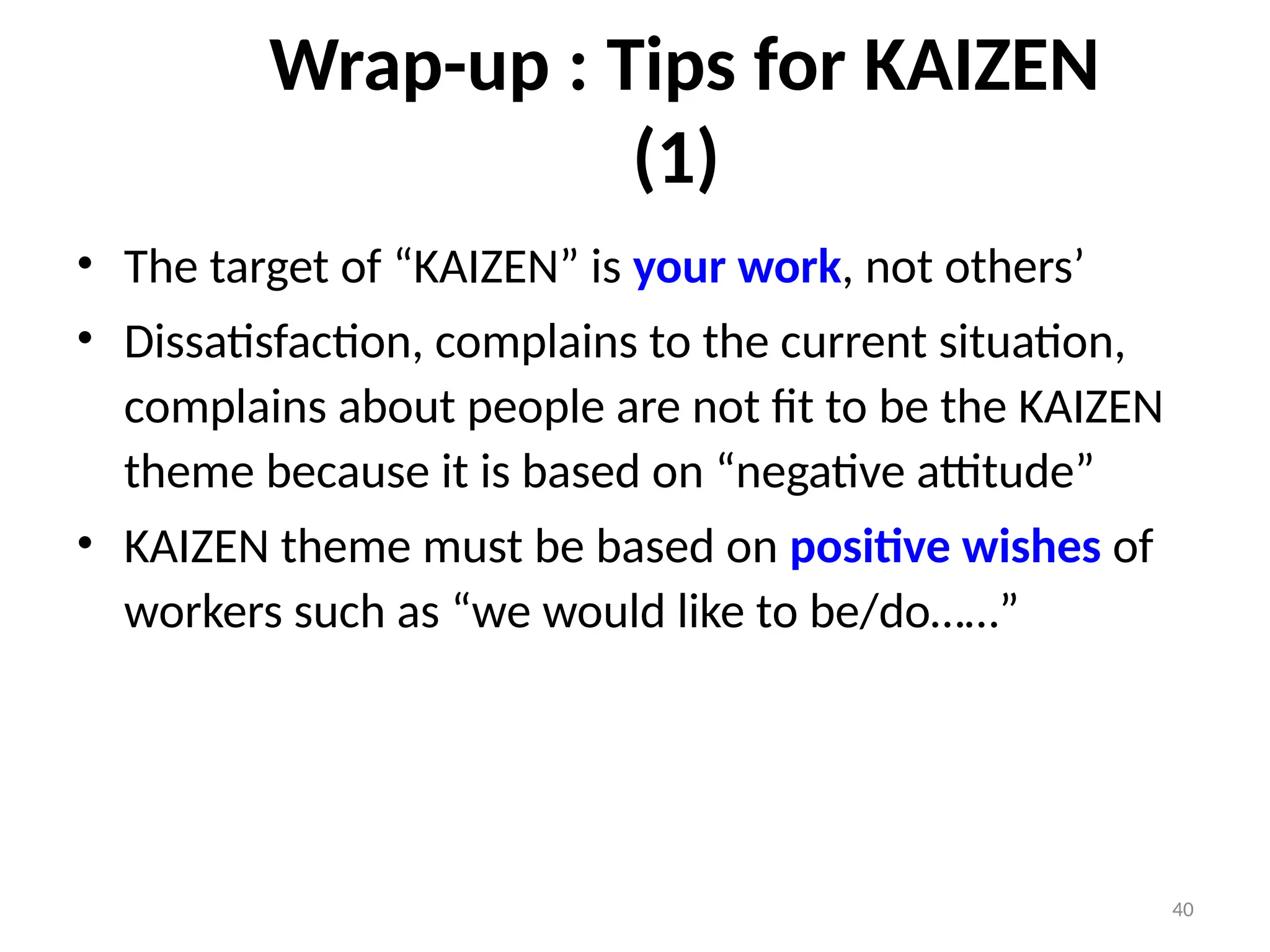 KAIZEN Activity for work improvement and development | PPT