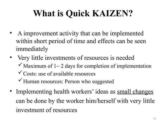 KAIZEN Activity for work improvement and development | PPT