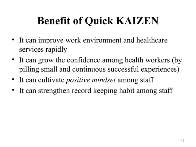 KAIZEN Activity for work improvement and development | PPT