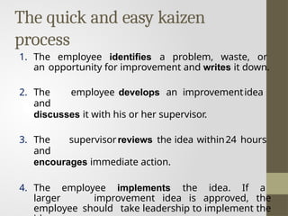 KAIZEN AWARENESS ABOUT THE IMROMENTS AND ROUTIN | PPTX