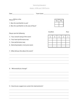 Kaizen evaluation form i kow dsvwfvtrwer | DOCX