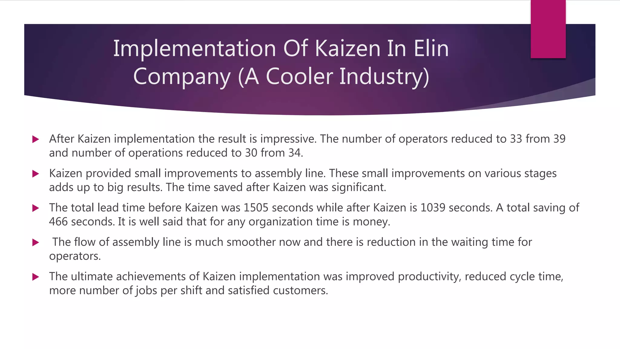 Kaizen in manufacturing industry | PPTX