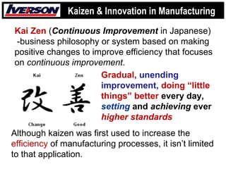 Kaizen Innovation in Manufacturing | PPT