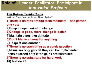 Kaizen Innovation in Manufacturing | PPT | Business | Business and Finance