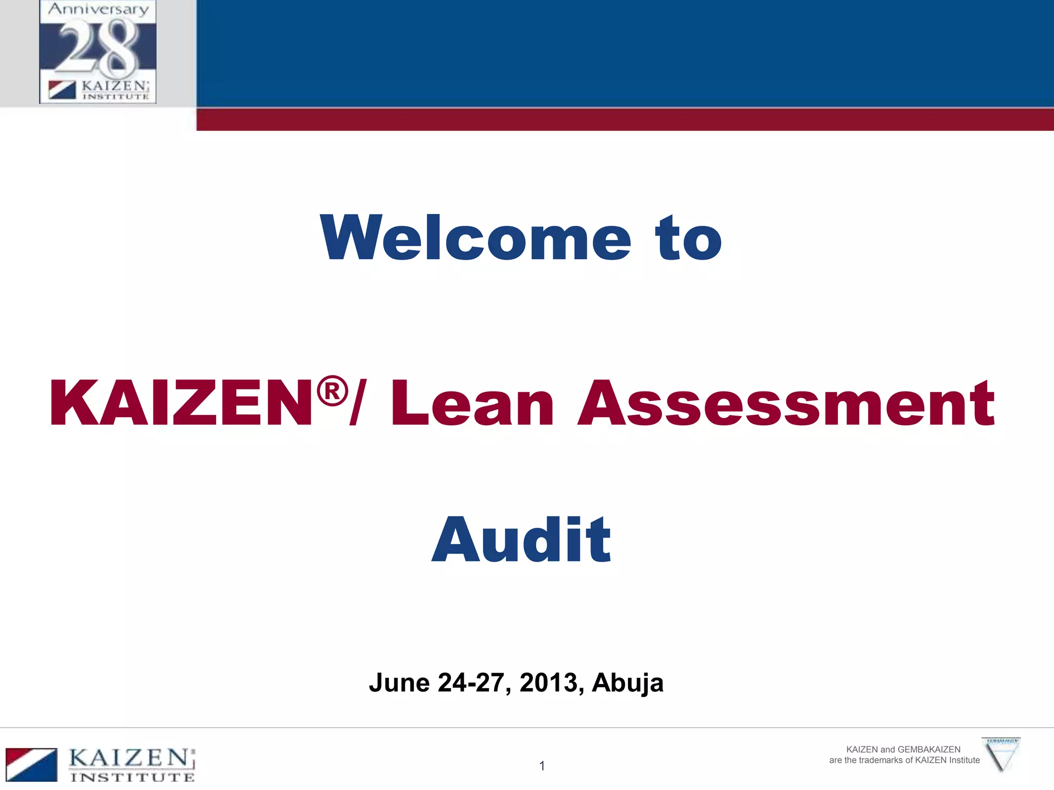Kaizen Lean Assessment Audit | PPT