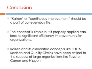 Kaizen Philosophy explained in simple terms | PPT
