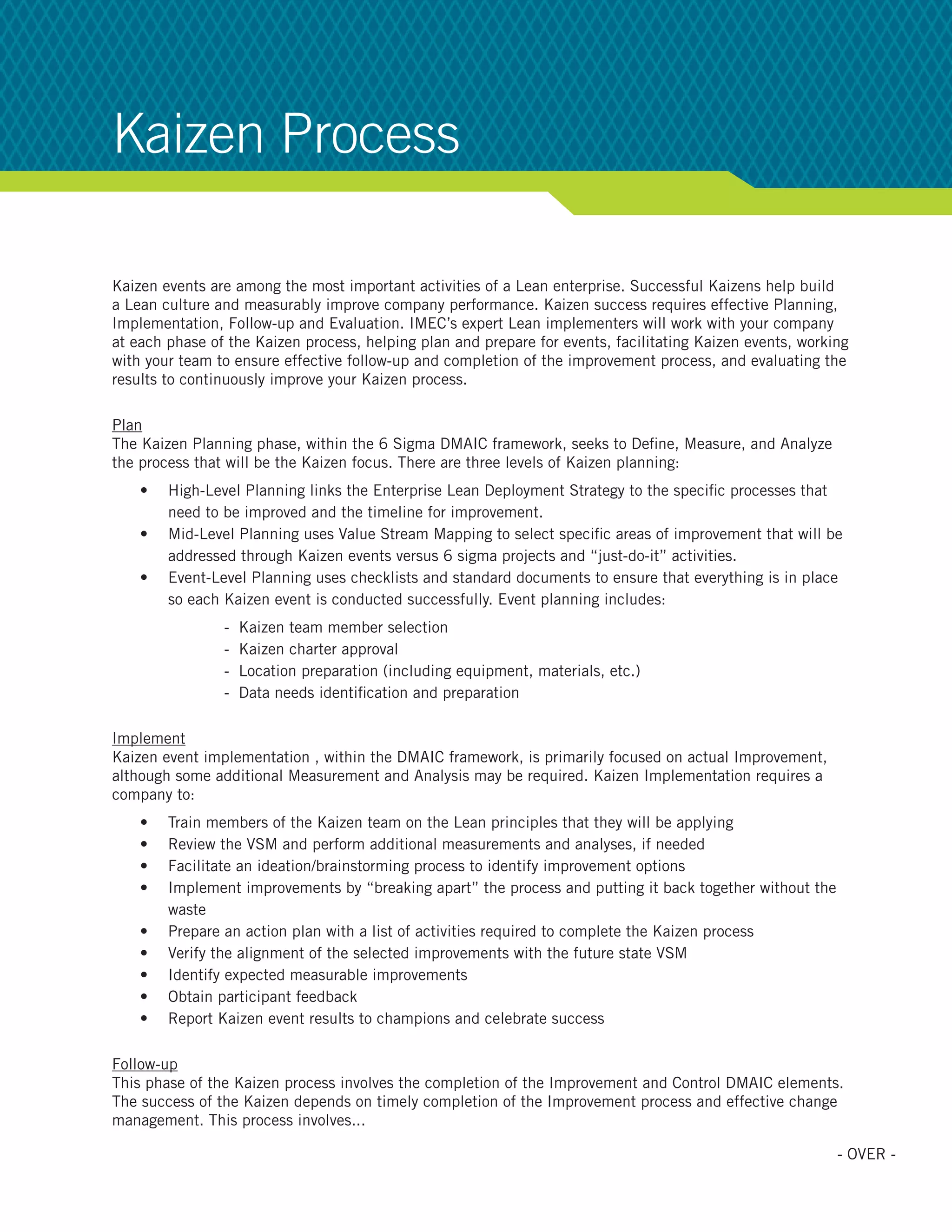 Kaizen process | PDF