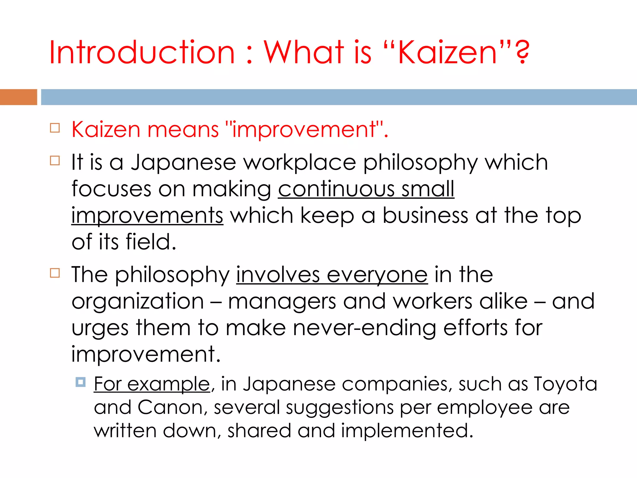 Kaizen Philosophy | PPT