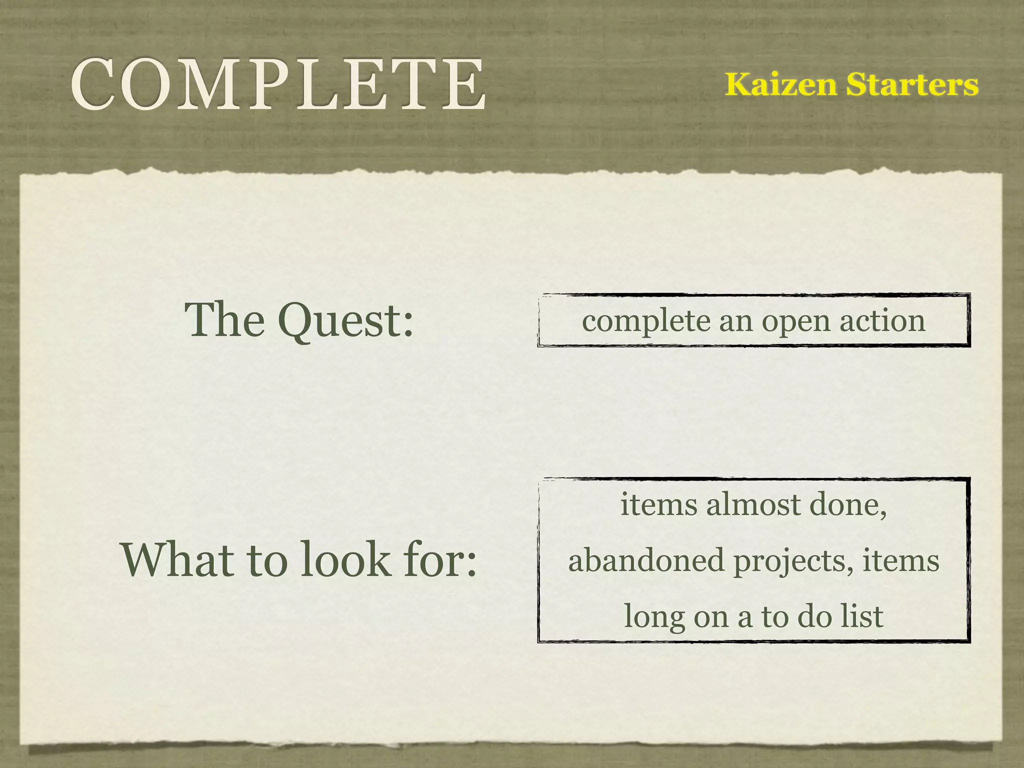 Kaizen Starters | PDF