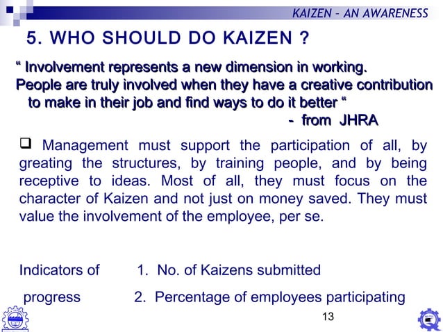 Kaizen study material | PPS | Business Administration | Business