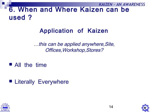 Kaizen study material | PPS | Business Administration | Business