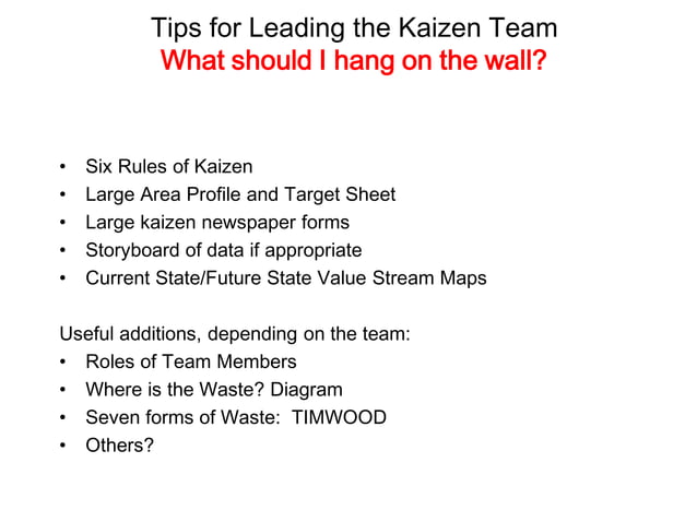 Kaizen team leader guide | PPT