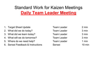 Kaizen team leader guide | PDF