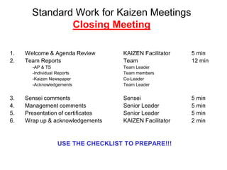 Kaizen team leader guide | PDF