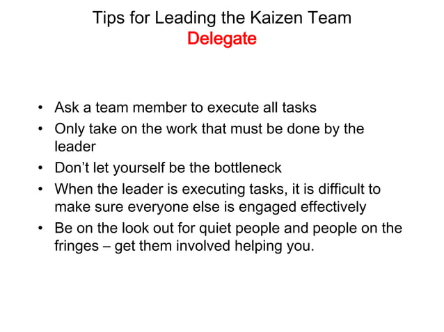 Kaizen team leader guide | PPT