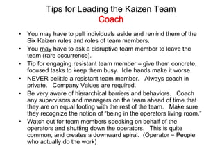 Kaizen team leader guide | PPT