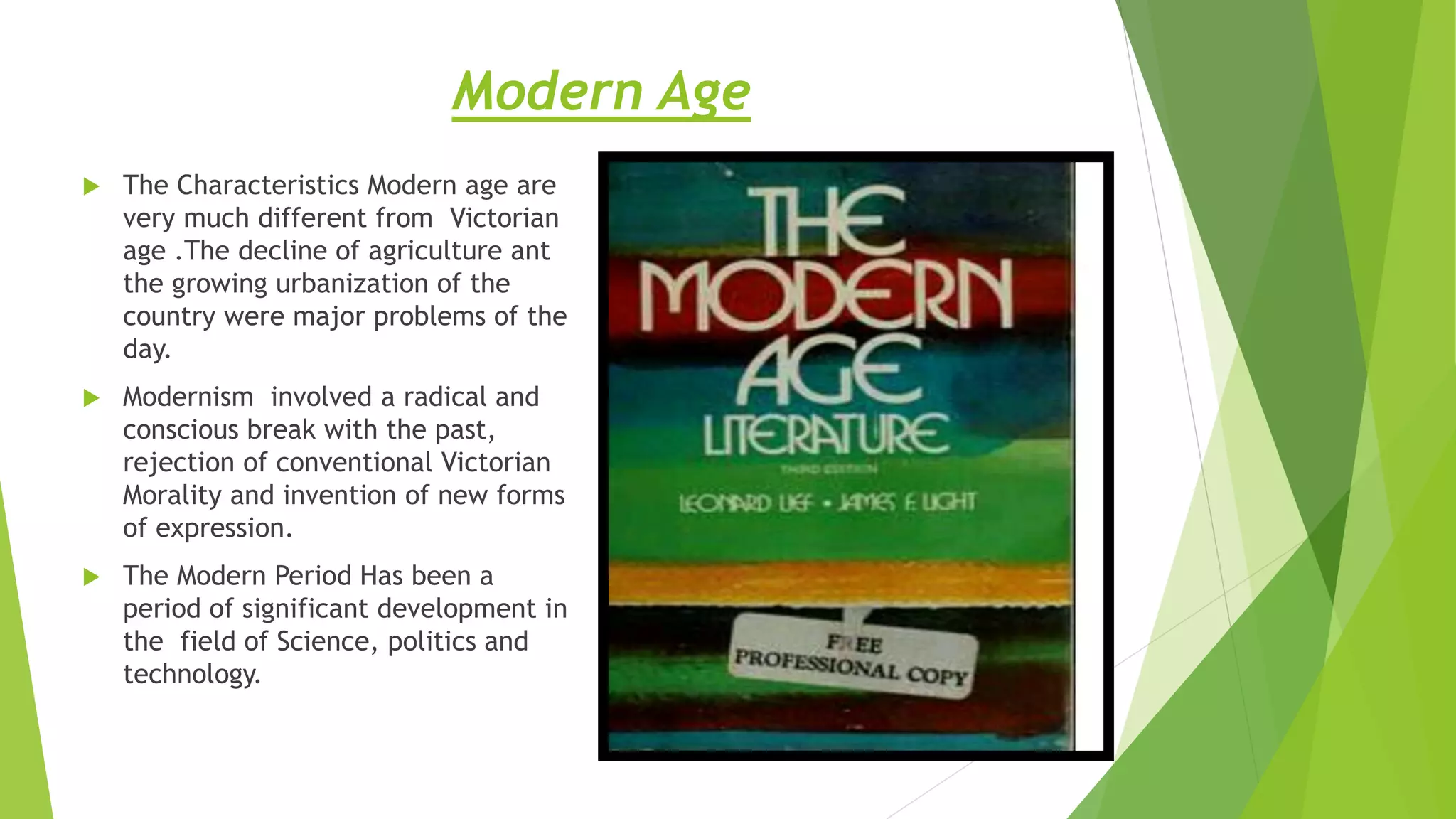General Characteristics of the modern age | PPT