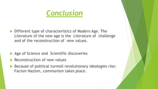 General Characteristics of the modern age | PPTX