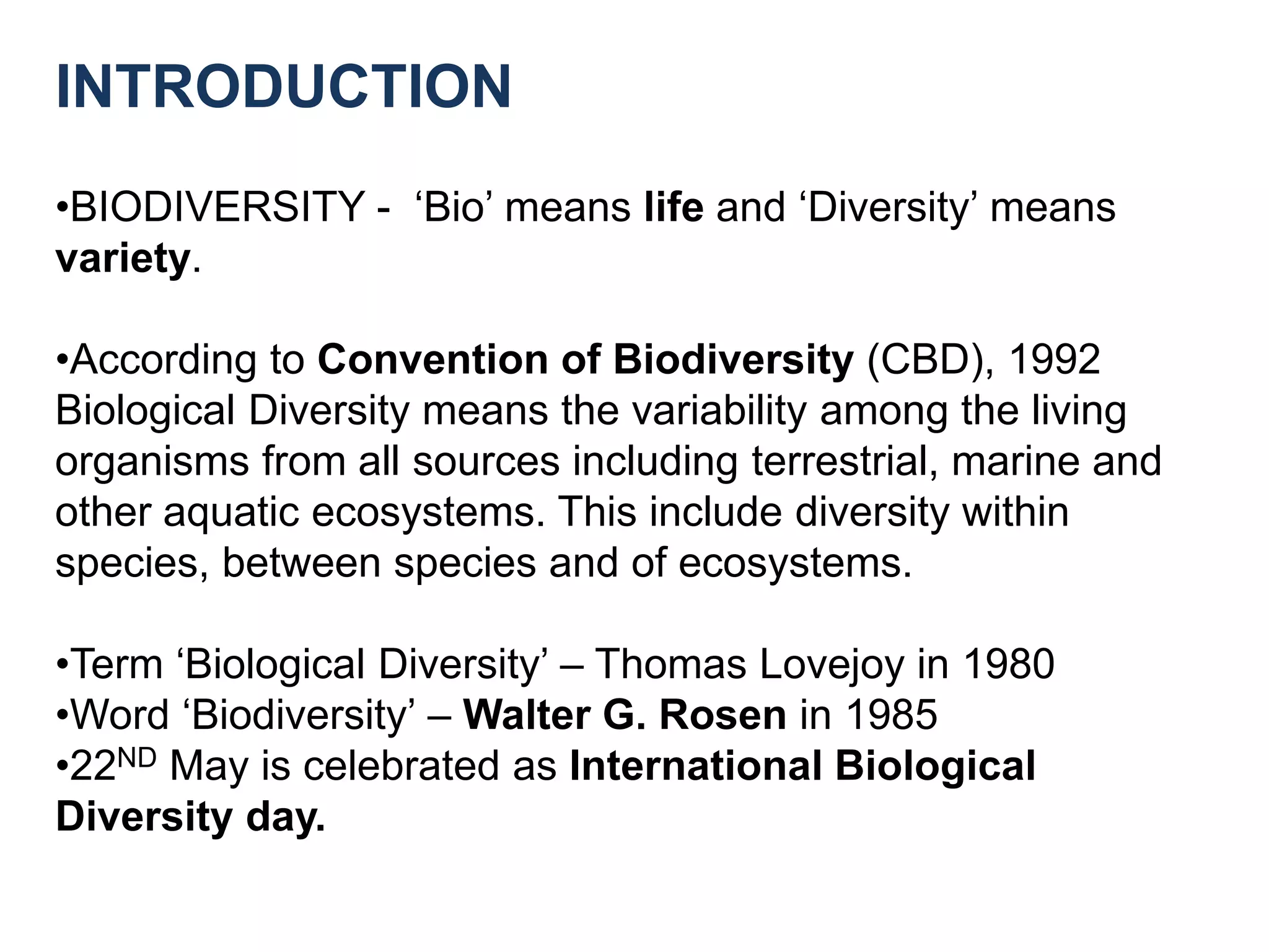 biodiversity, conservation and conventions | PPTX | Geography | Science