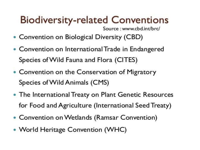 biodiversity, conservation and conventions | PPTX | Geography | Science