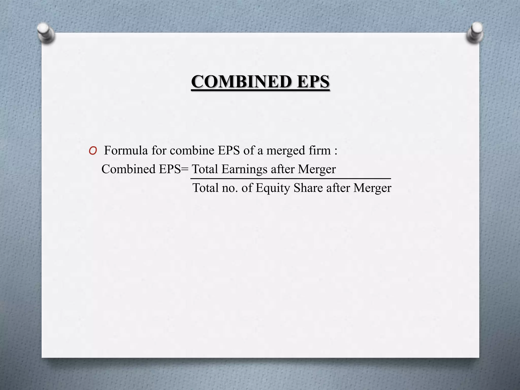 Exchange ratio and synergy | PPT