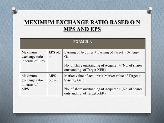 Exchange ratio and synergy | PPTX | Mergers and Acquisitions | Business ...