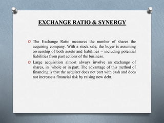 Exchange ratio and synergy | PPTX