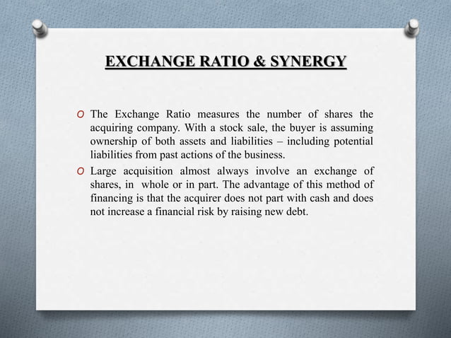 Exchange ratio and synergy | PPTX | Mergers and Acquisitions | Business ...