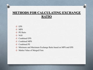 Exchange ratio and synergy | PPTX
