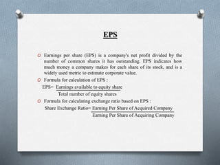 Exchange ratio and synergy | PPTX