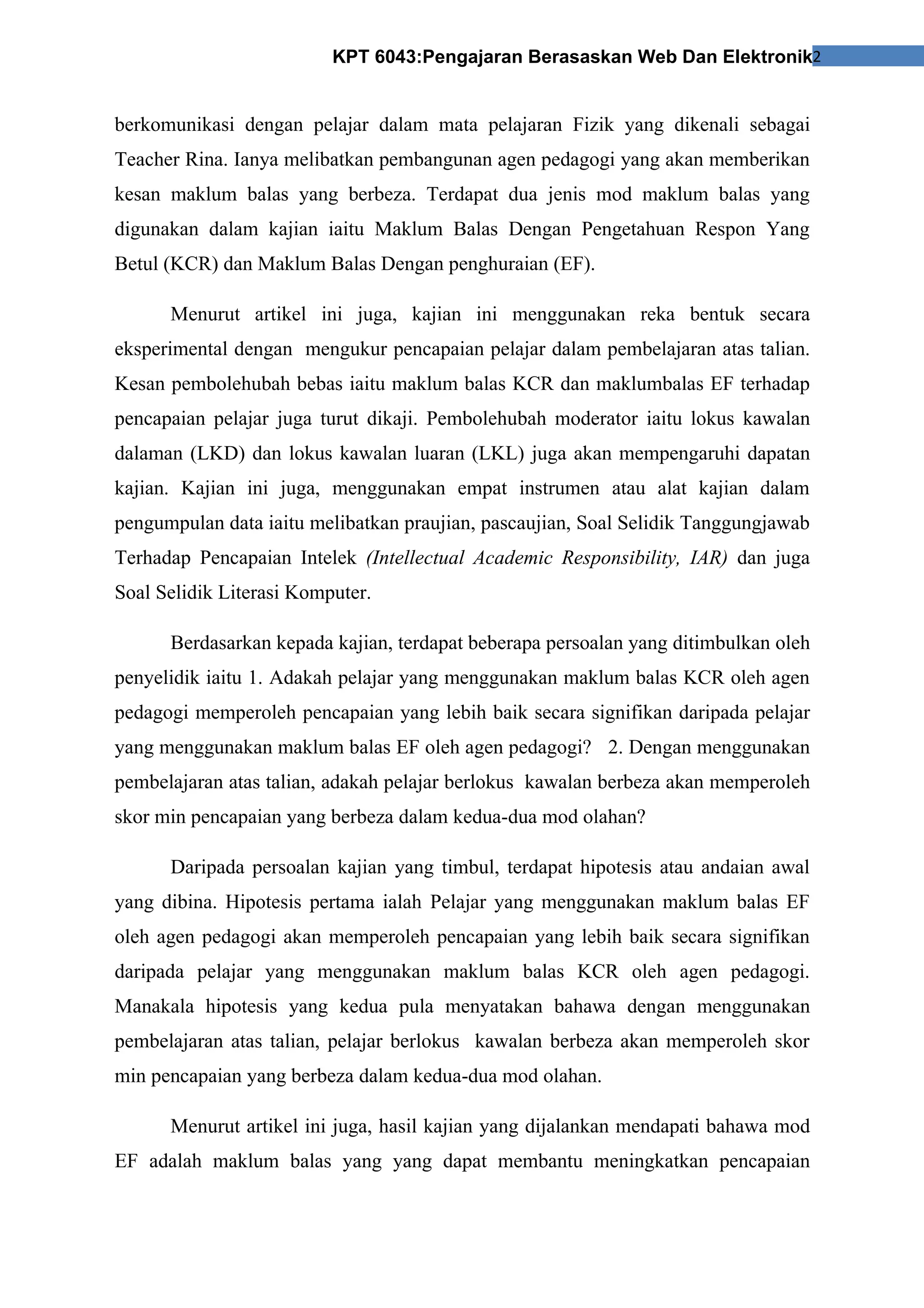 Kajian Bacaan Artikel Doc